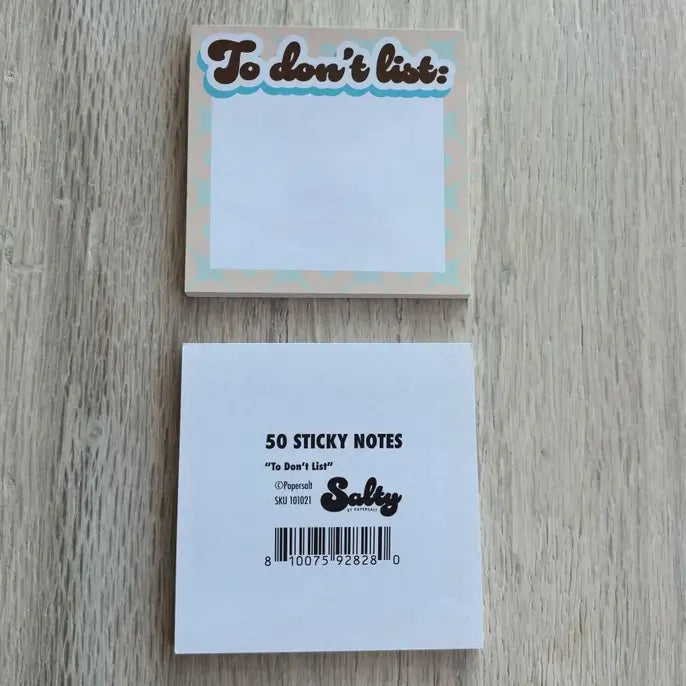 To Don't List - 3x3" Sticky Notes (50 Sheets) – Sensory Tool House, LLC