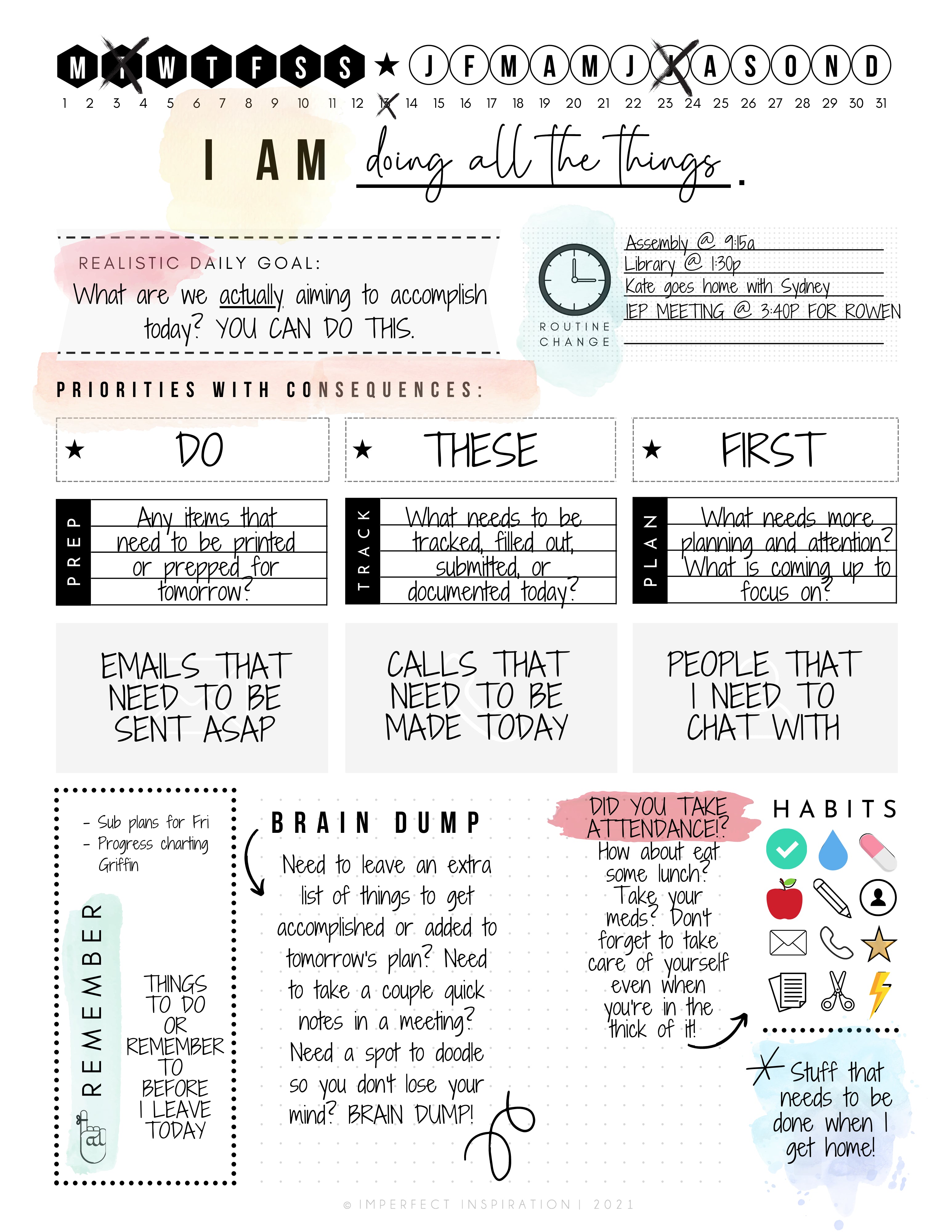 Daily Worklife ADHD Notepad Planner – Sensory Tool House, LLC